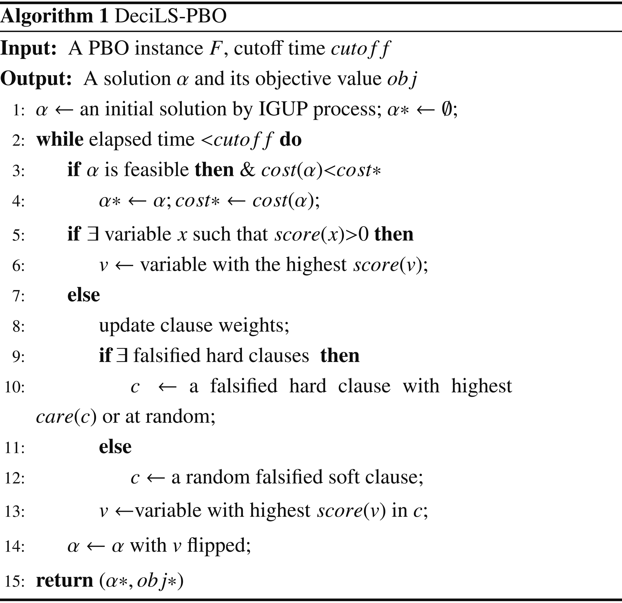 DeciLS-PBO: an effective local search method for pseudo-Boolean ...